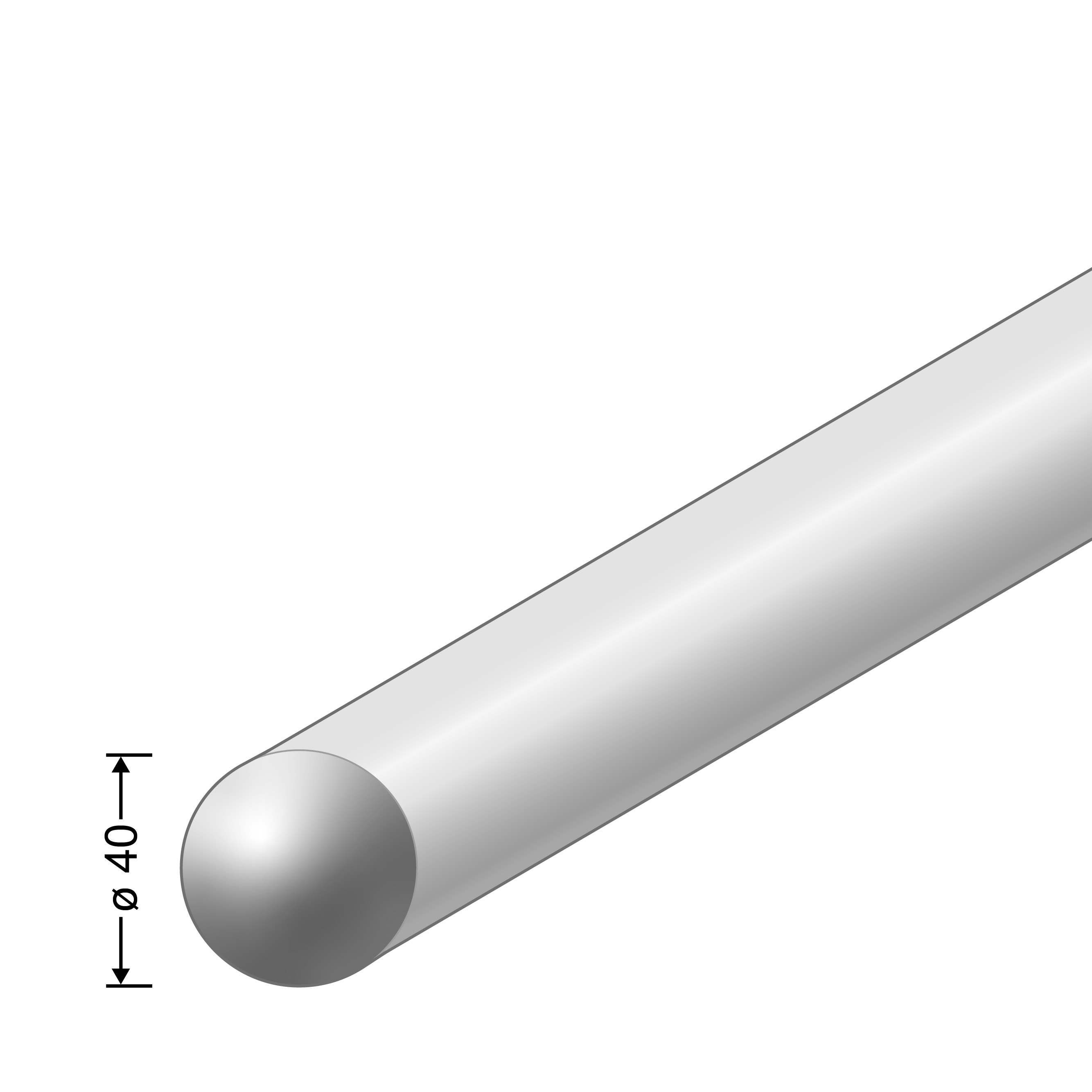 Handlauf rund, Eiche lackiert, Ø 40 mm | 82122004020